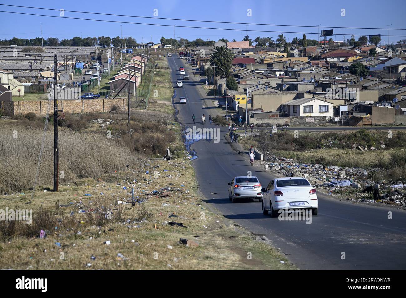 Street scene in the former township of Soweto, Johannesburg, Gauteng ...