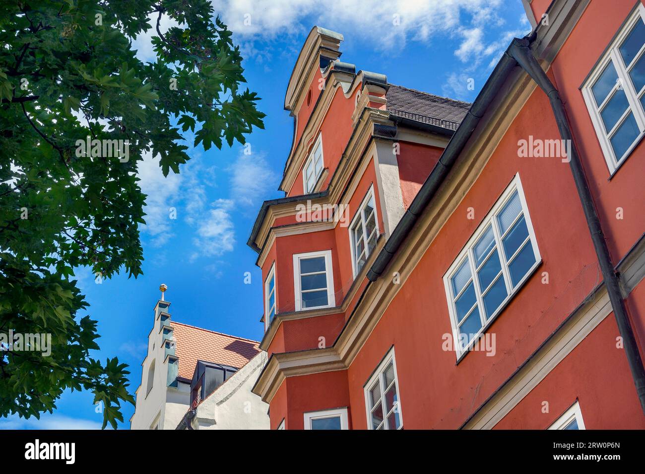 Restored old buildings with baroque gables and stepped gables, old town ...