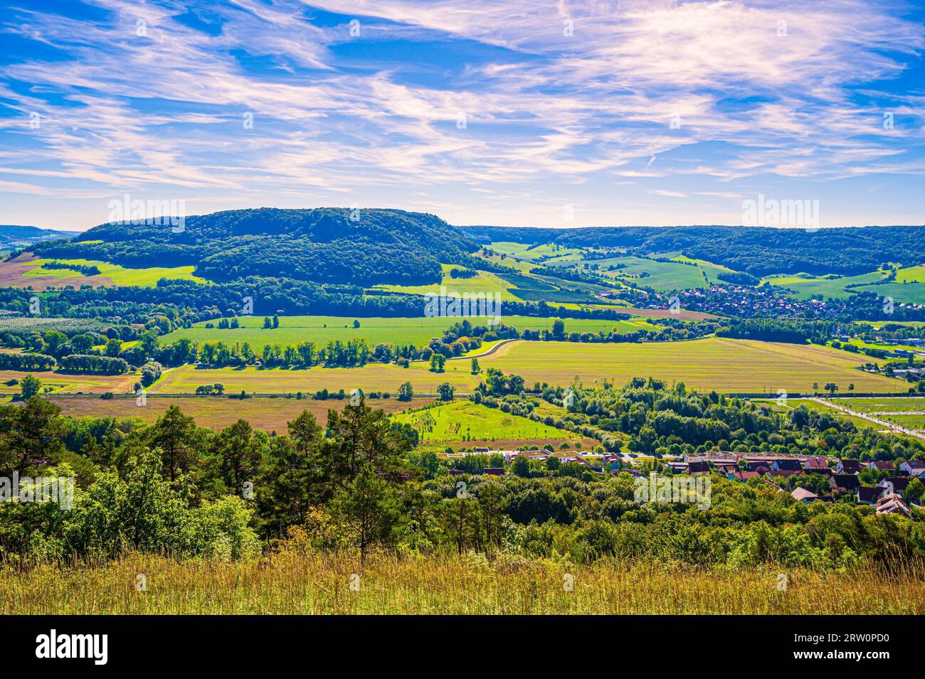 View over the Saale valley with the Kern mountains in the background ...