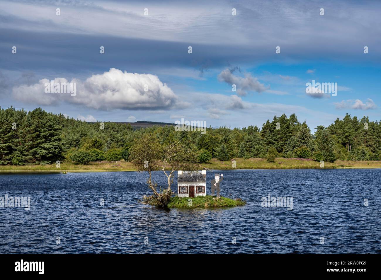 Small house called The Wee House on an island in Loch Shin, Lairg ...