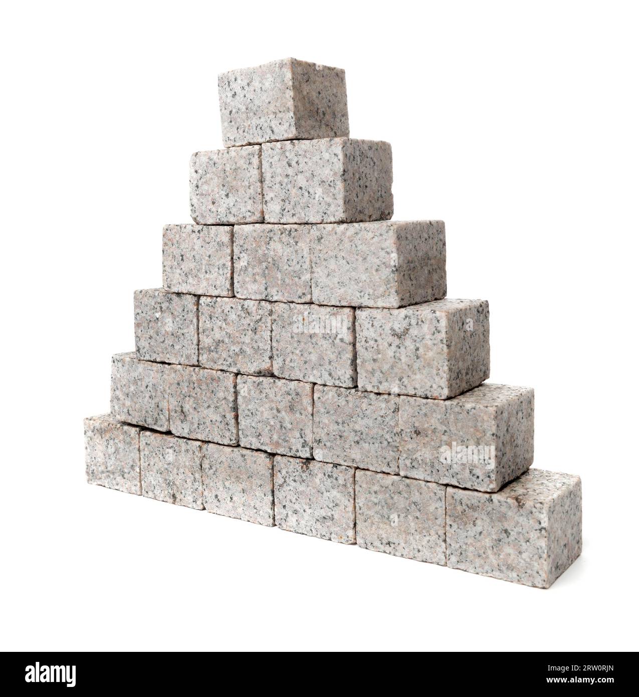 Pyramid made of small granite rock blocks Stock Photo - Alamy