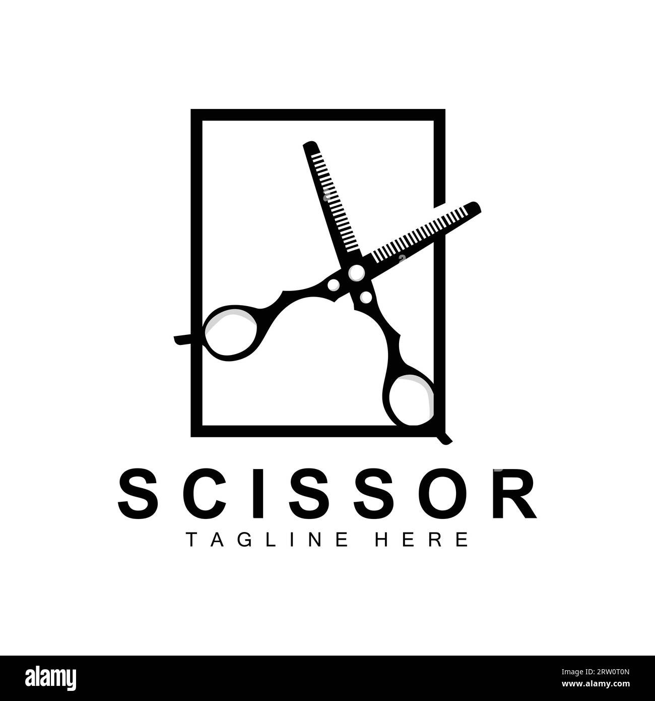 Scissor logo Black and White Stock Photos & Images - Alamy