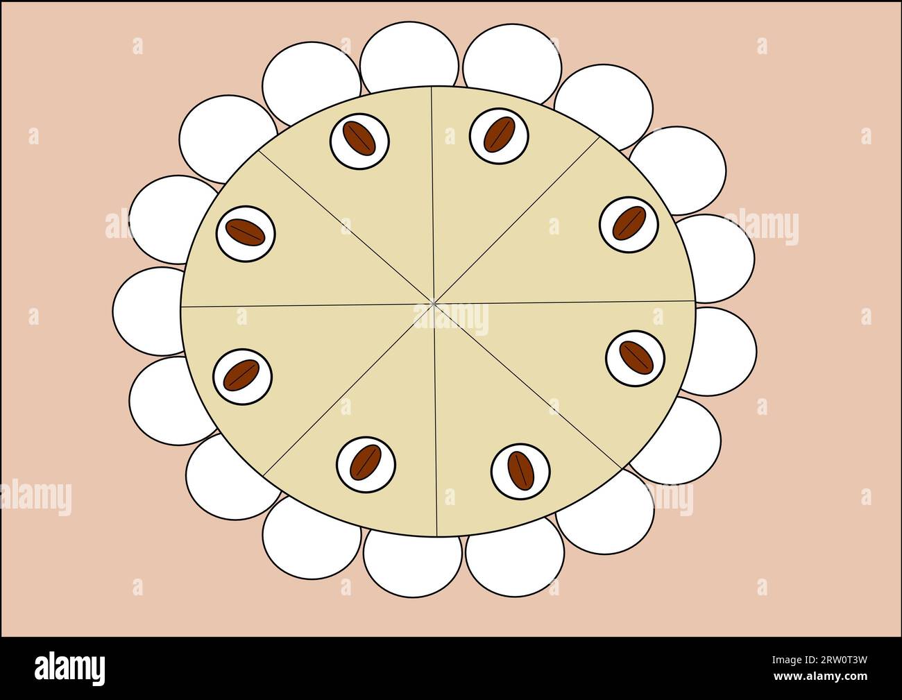 Mocha cake, light brown background, illustration Stock Photo - Alamy