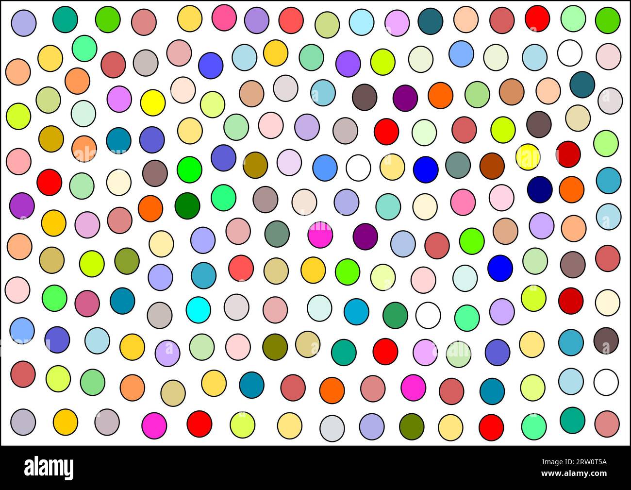 Illustration, Different coloured dots (circles), full size Stock Photo ...
