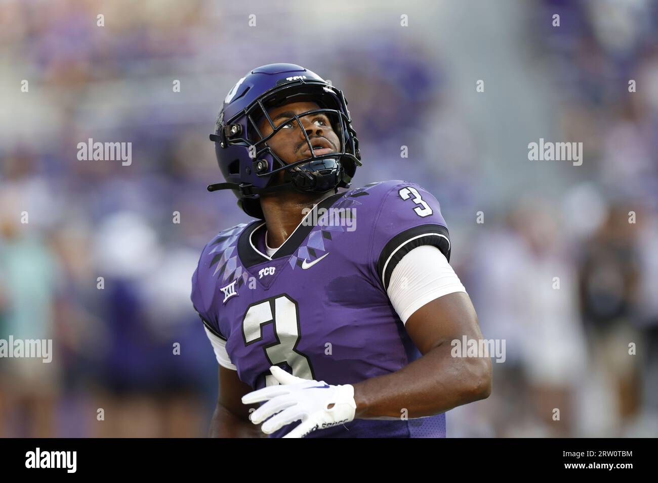 TCU defensive back Mark Perry (3) during pregame warmups before an NCAA ...