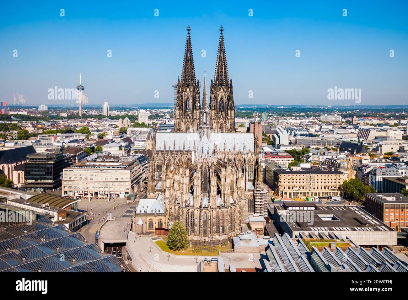 Cologne Cathedral aerial panoramic view in Cologne, Germany Stock Photo ...