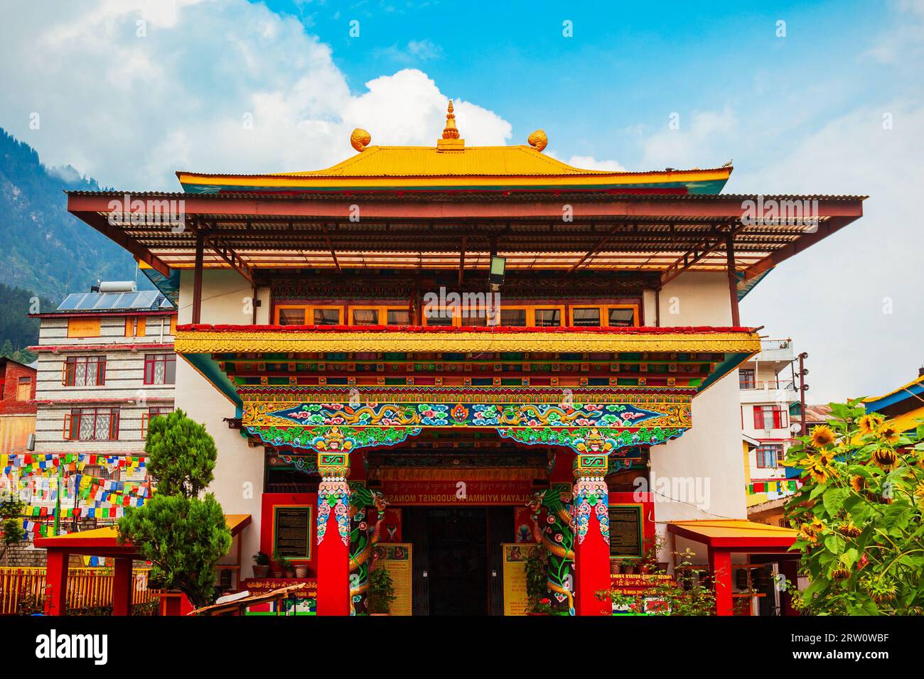 Buddhist Monastery and Temple in Manali town, Himachal Pradesh state of ...