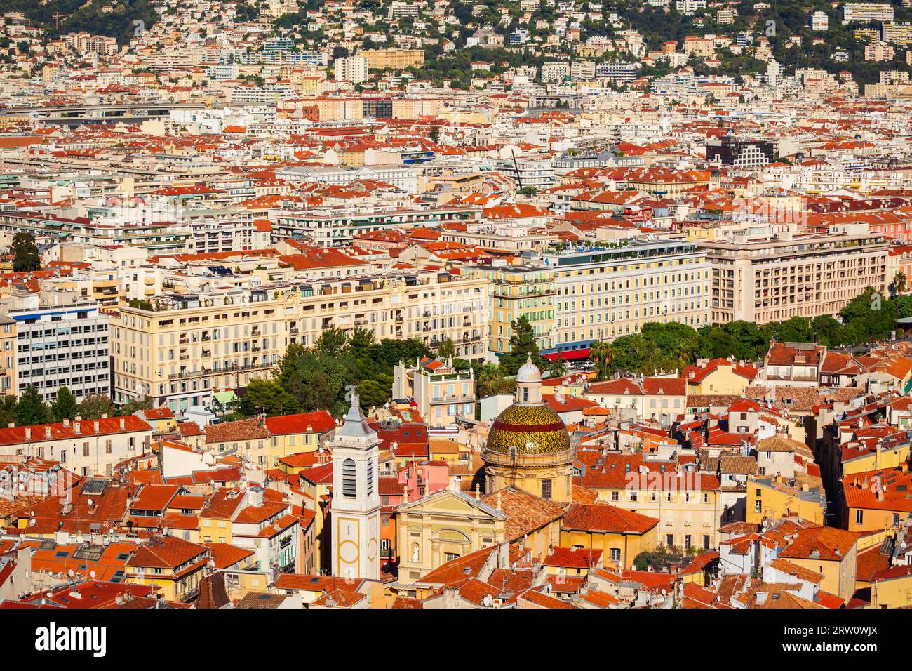 Nice aerial panoramic view. Nice is a city located on the French ...