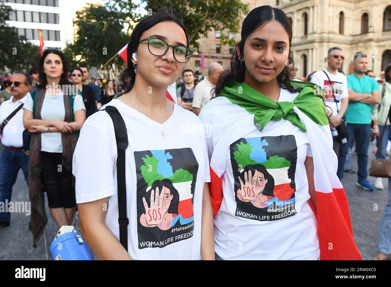 Brisbane, Australia. 16th Sep, 2023. Aram Hedayati and Tabasom Khosro Zenali pose for a photo ...