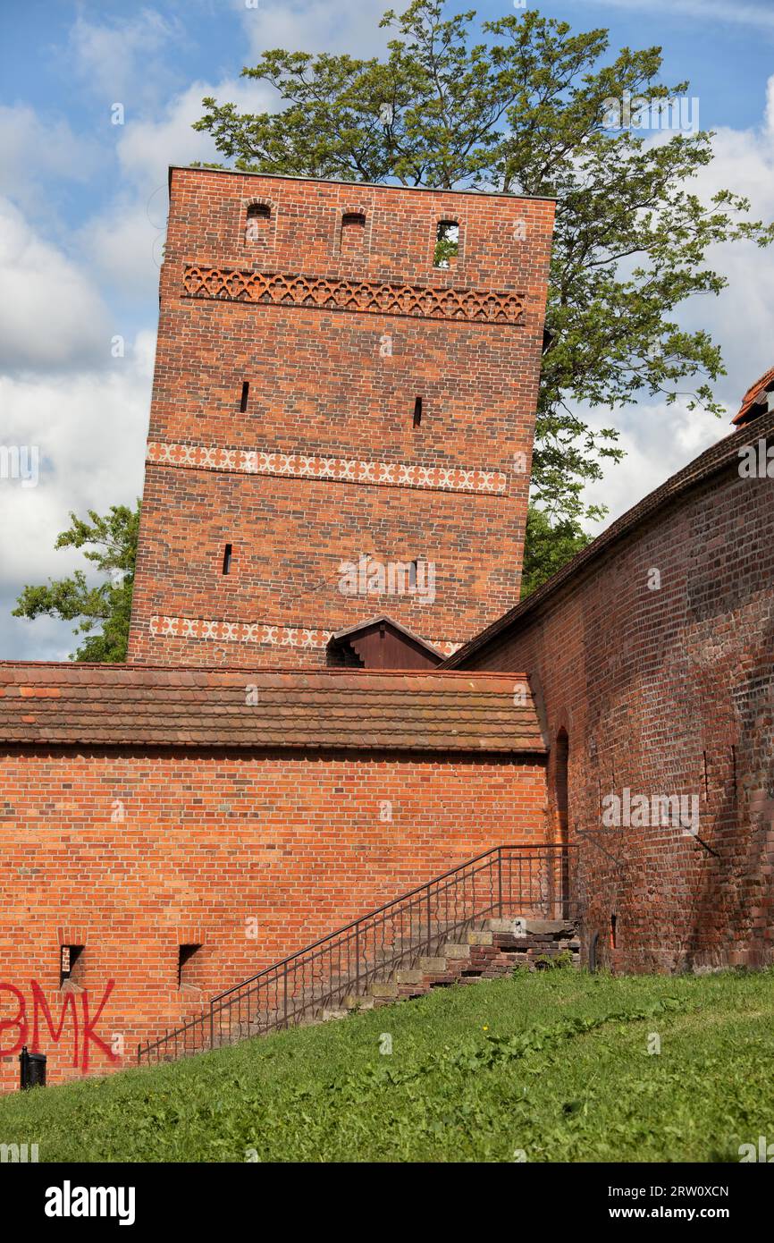 The Leaning Tower in Torun, Poland, part of the medieval city wall ...