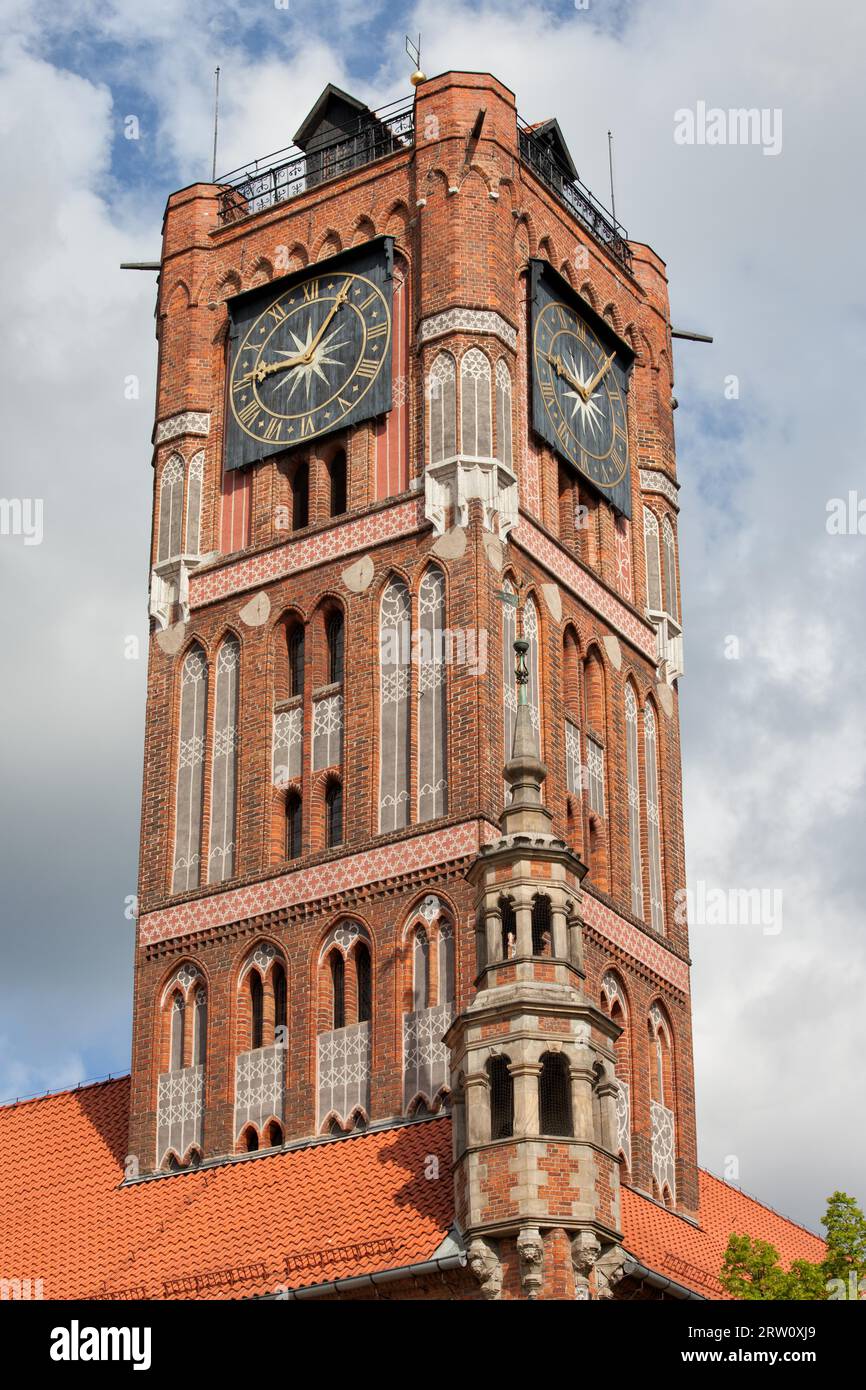 Old City Town Hall (Ratusz Staromiejski) tower in Torun, Poland, Gothic ...