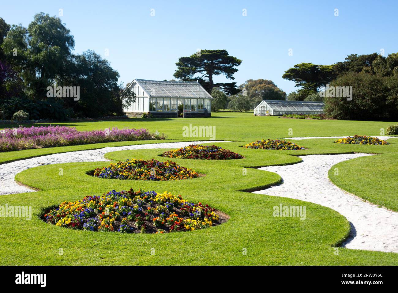 The grounds of Werribee Mansion on a clear spring day in Werribee ...