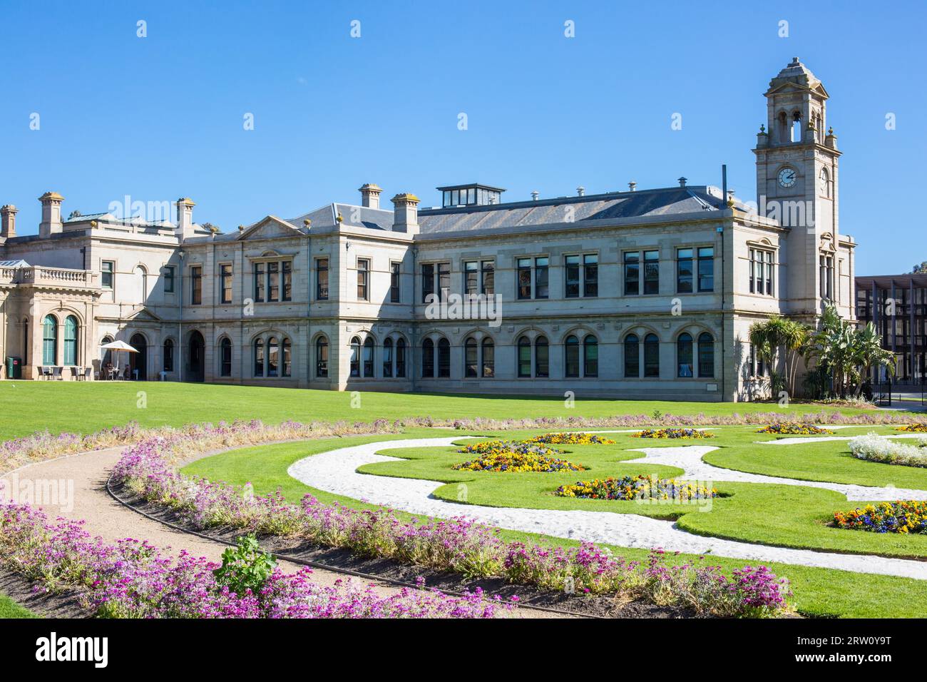 The grounds of Werribee Mansion on a clear spring day in Werribee ...