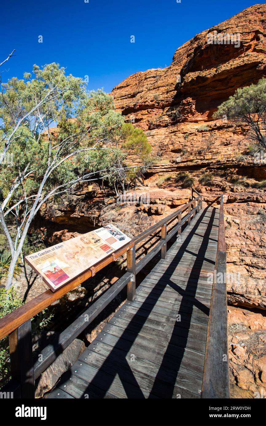 Bridge crossing at Kings Canyon in Northern Territory, Australia Stock ...