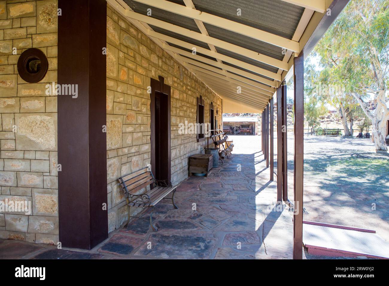 Alice Springs Telegraph Station Historical Reserve on a clear sunny day ...