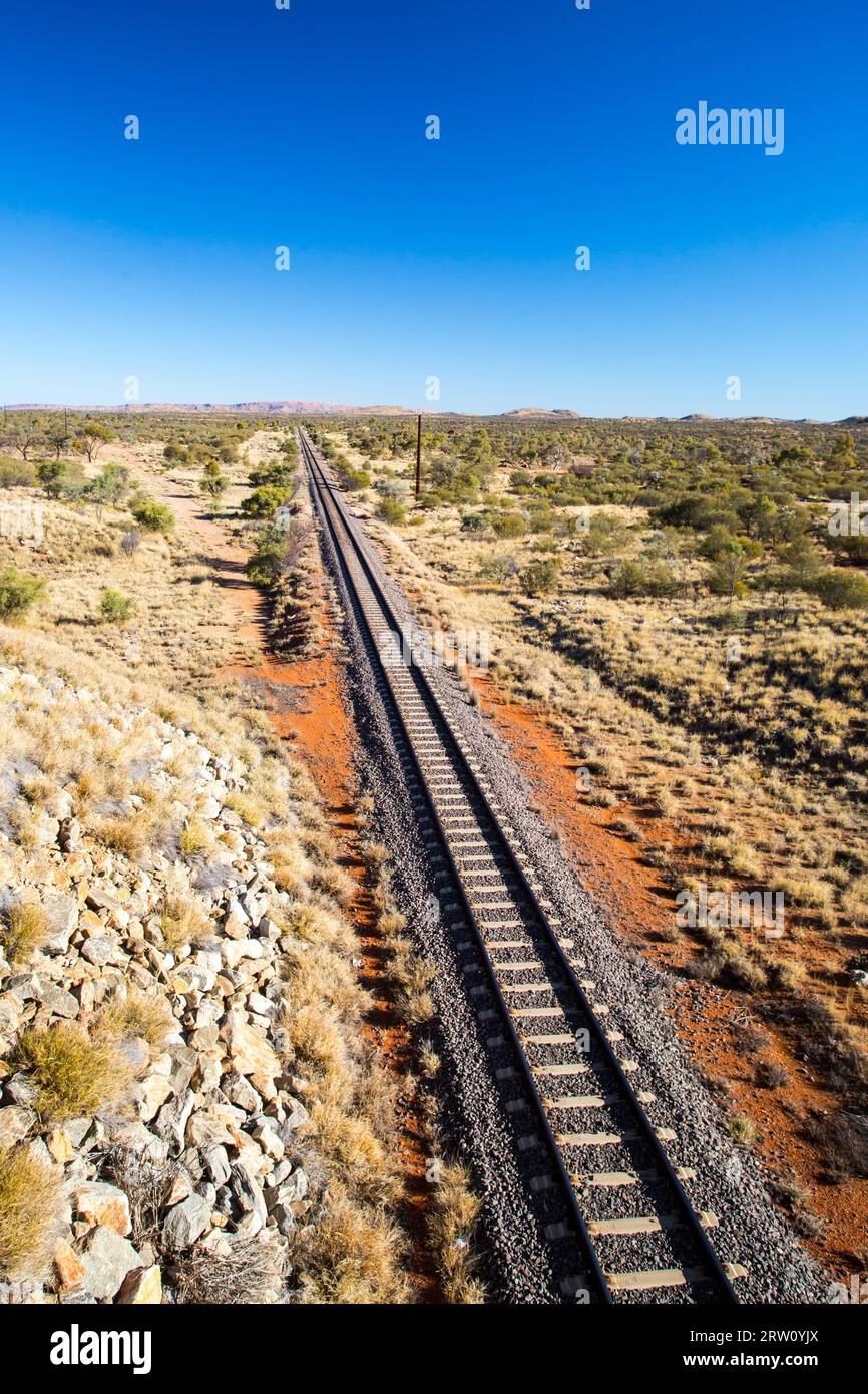 The famous Ghan railway near Alice Springs extends all the way to ...