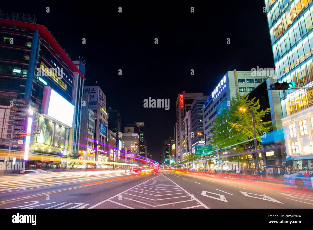 Seoul, Republic of Korea, October 22, 2014: Streets of Gangnam on a ...