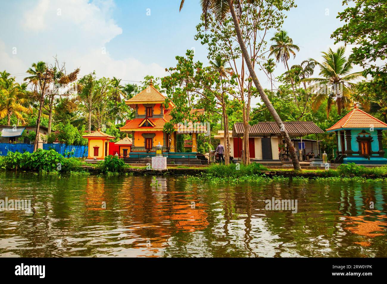 Alappuzha backwaters landscape in Kerala state in India Stock Photo - Alamy