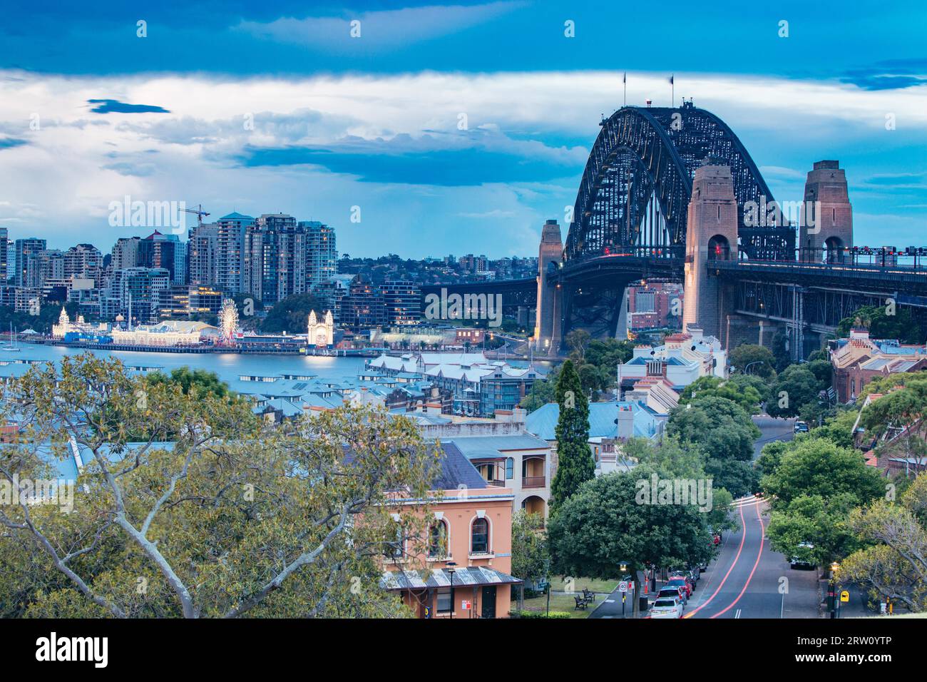 The view towards North Sydney from Sydney Observatory Park in New South ...