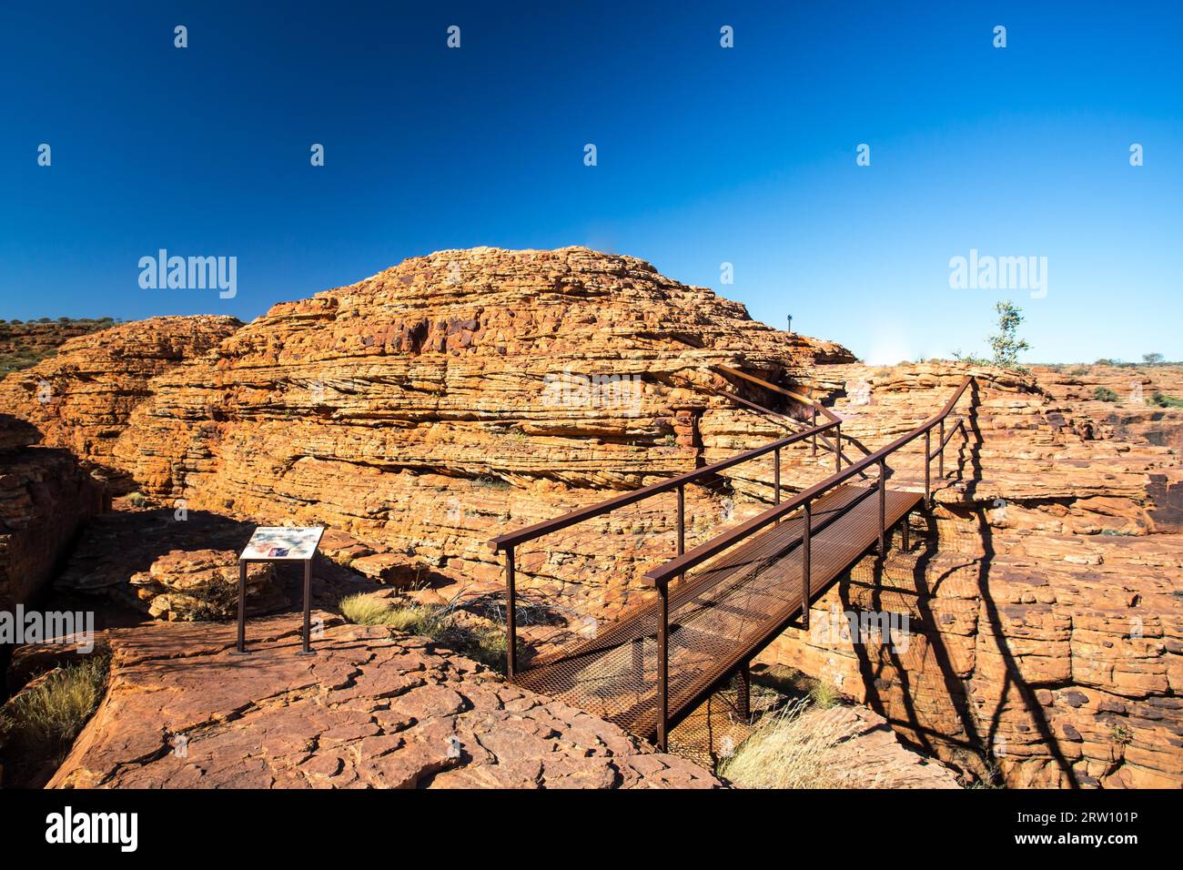 Bridge crossing at Kings Canyon in Northern Territory, Australia Stock ...