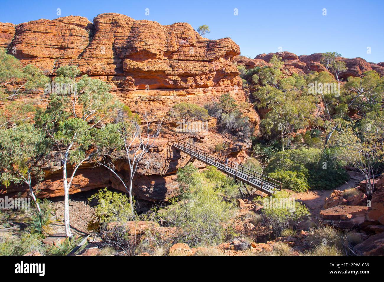 Bridge crossing at Kings Canyon in Northern Territory, Australia Stock ...
