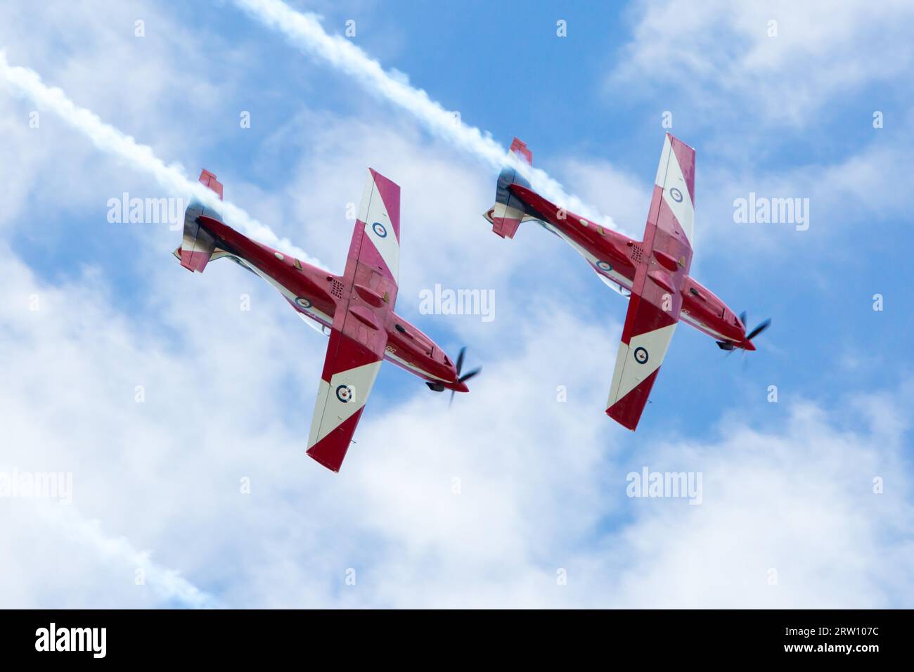 Melbourne, Australia, January 26, The famous Red Arrows fly to ...