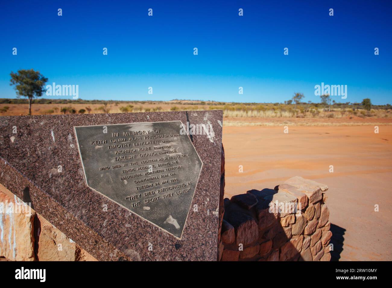 Stuart Hwy, Australia, July 2 2015: The Cannonball Run Monument ...