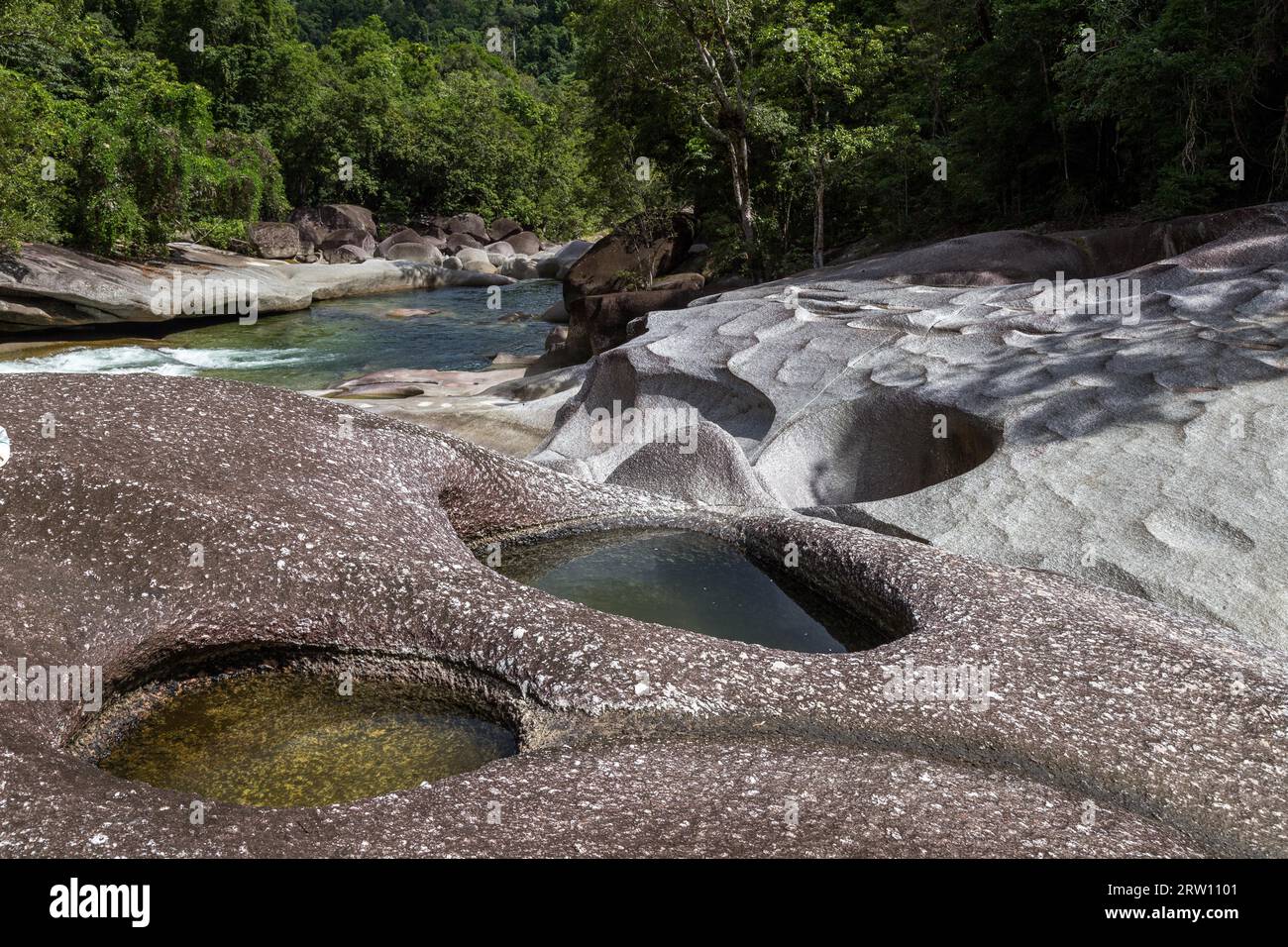 Babinda, Australia, May 4, 2015: Creek and pools at Babinda boulders in ...