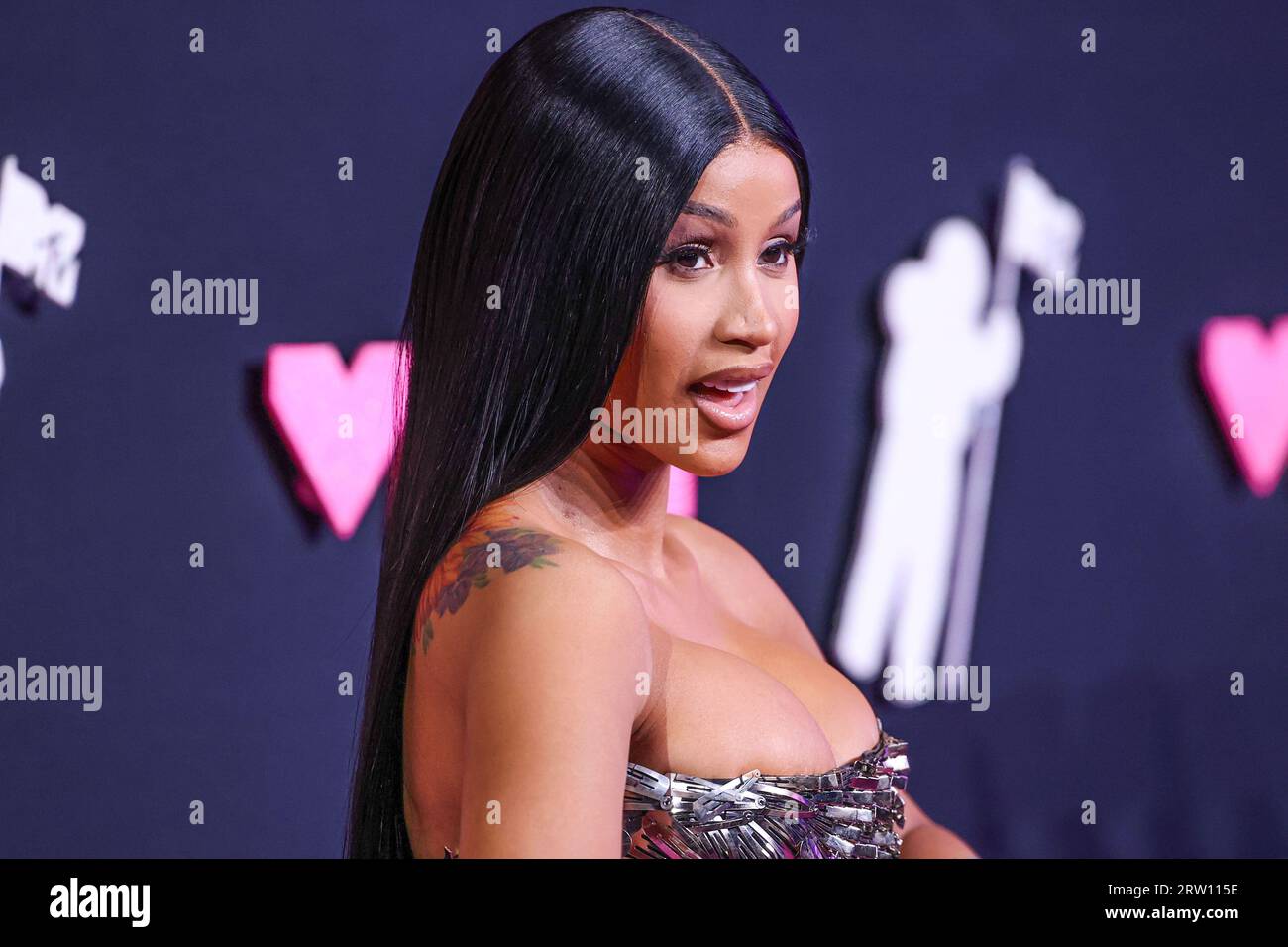 NEWARK, NEW JERSEY, USA - SEPTEMBER 12: American rapper Cardi B (Belcalis Marlenis Almanzar ...