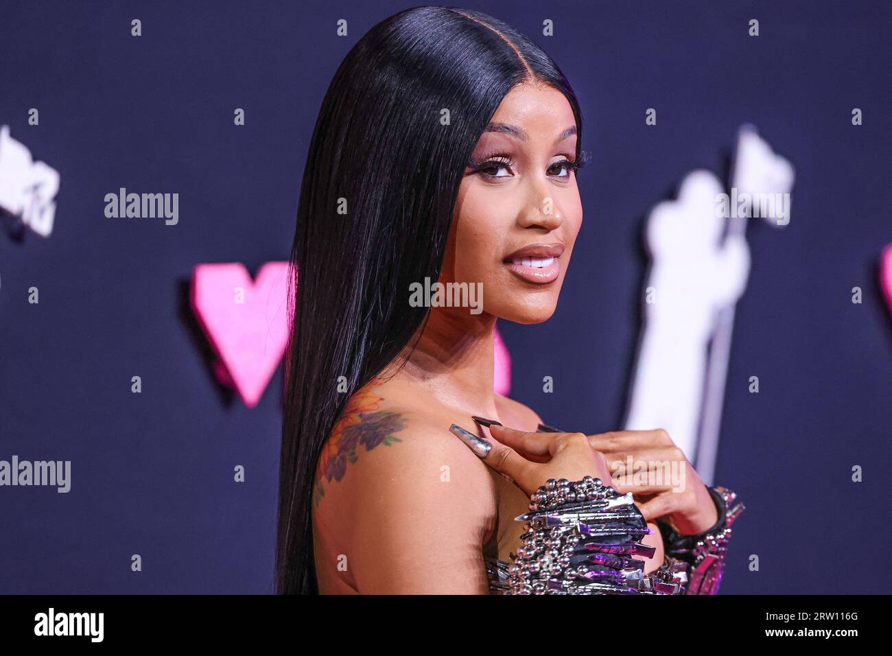 NEWARK, NEW JERSEY, USA - SEPTEMBER 12: American rapper Cardi B (Belcalis Marlenis Almanzar ...