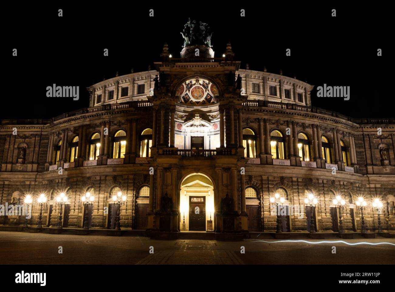 Famous Semper Opera House is a well known landmark in Dresden, Saxony ...