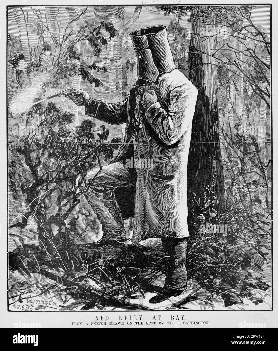 Bushranger Ned Kelly making his stand in armour at Glenrowan, July 1880 Edward Kelly (December ...