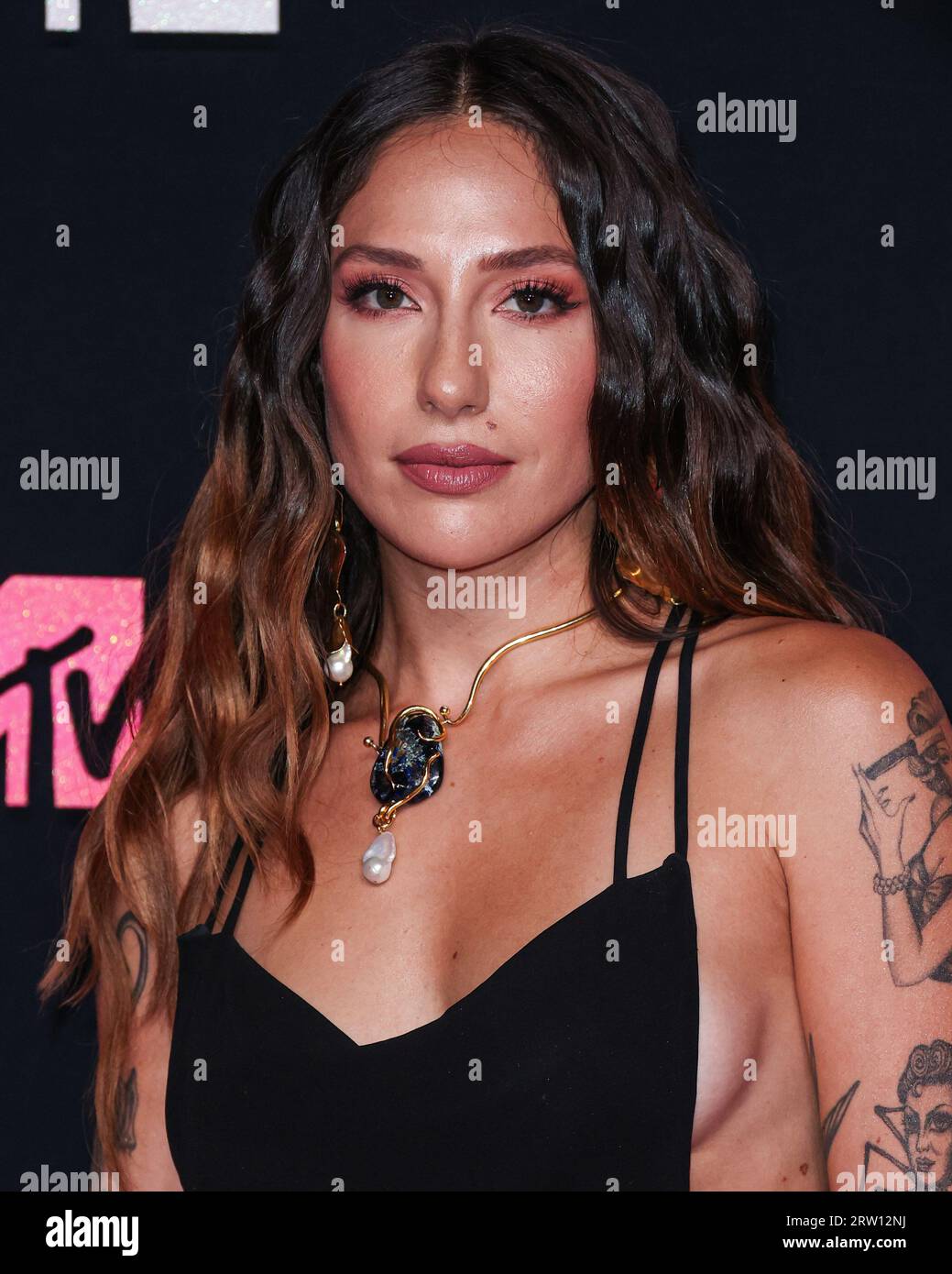 NEWARK, NEW JERSEY, USA - SEPTEMBER 12: Tefi Pessoa arrives at the 2023 ...