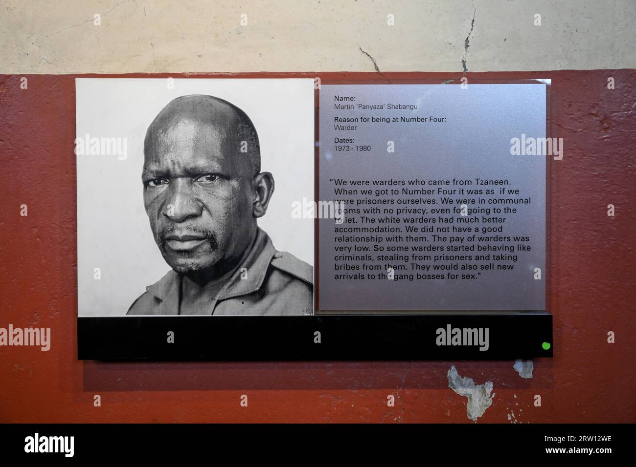 Display board with a prisoner's profile, The Old Fort, Johannesburg's ...