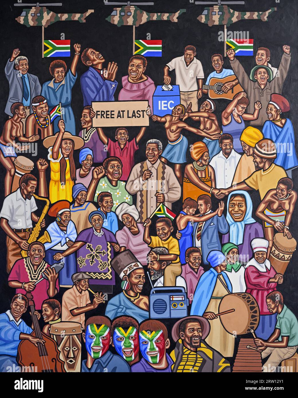 Artwork by artist Sipho Ndlovu on the history of South Africa ...