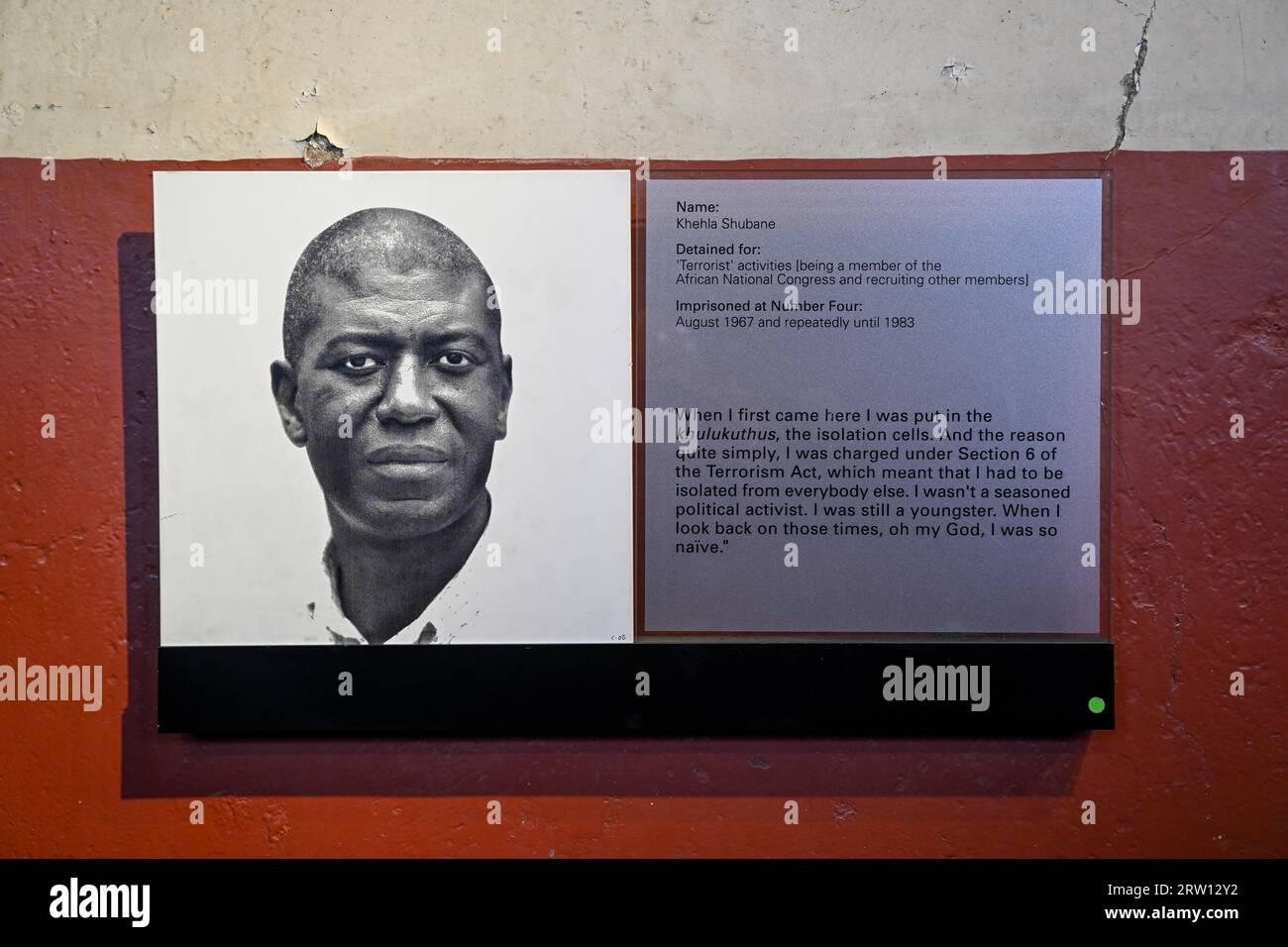 Display board with a prisoner's profile, The Old Fort, Johannesburg's ...
