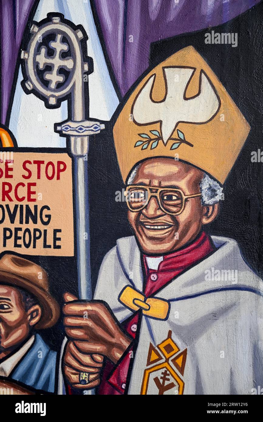 Artwork by artist Sipho Ndlovu on the history of South Africa, Detail ...