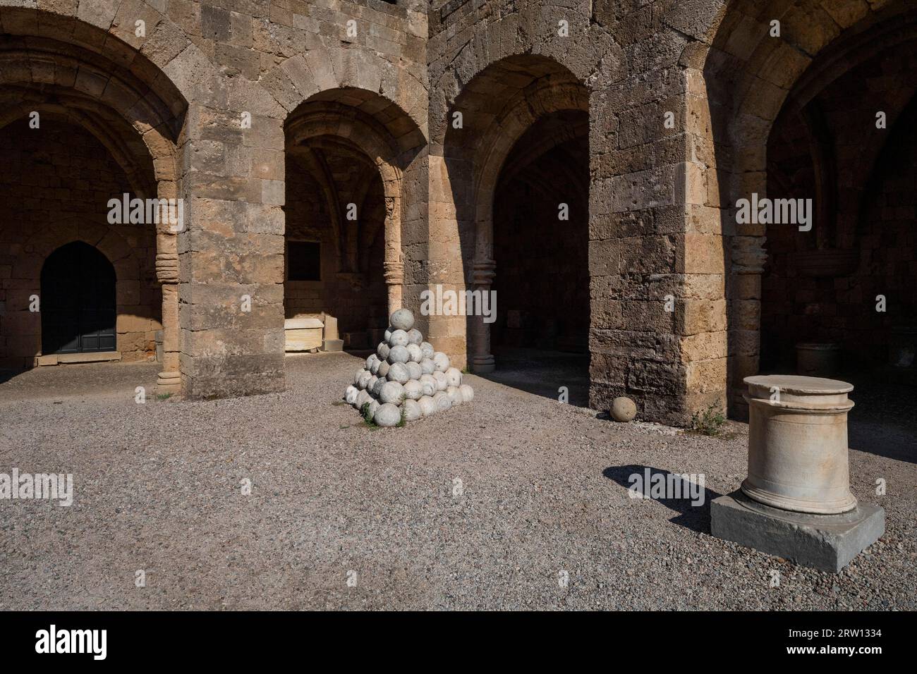 Two-storey building with a large courtyard and surrounding arcade ...
