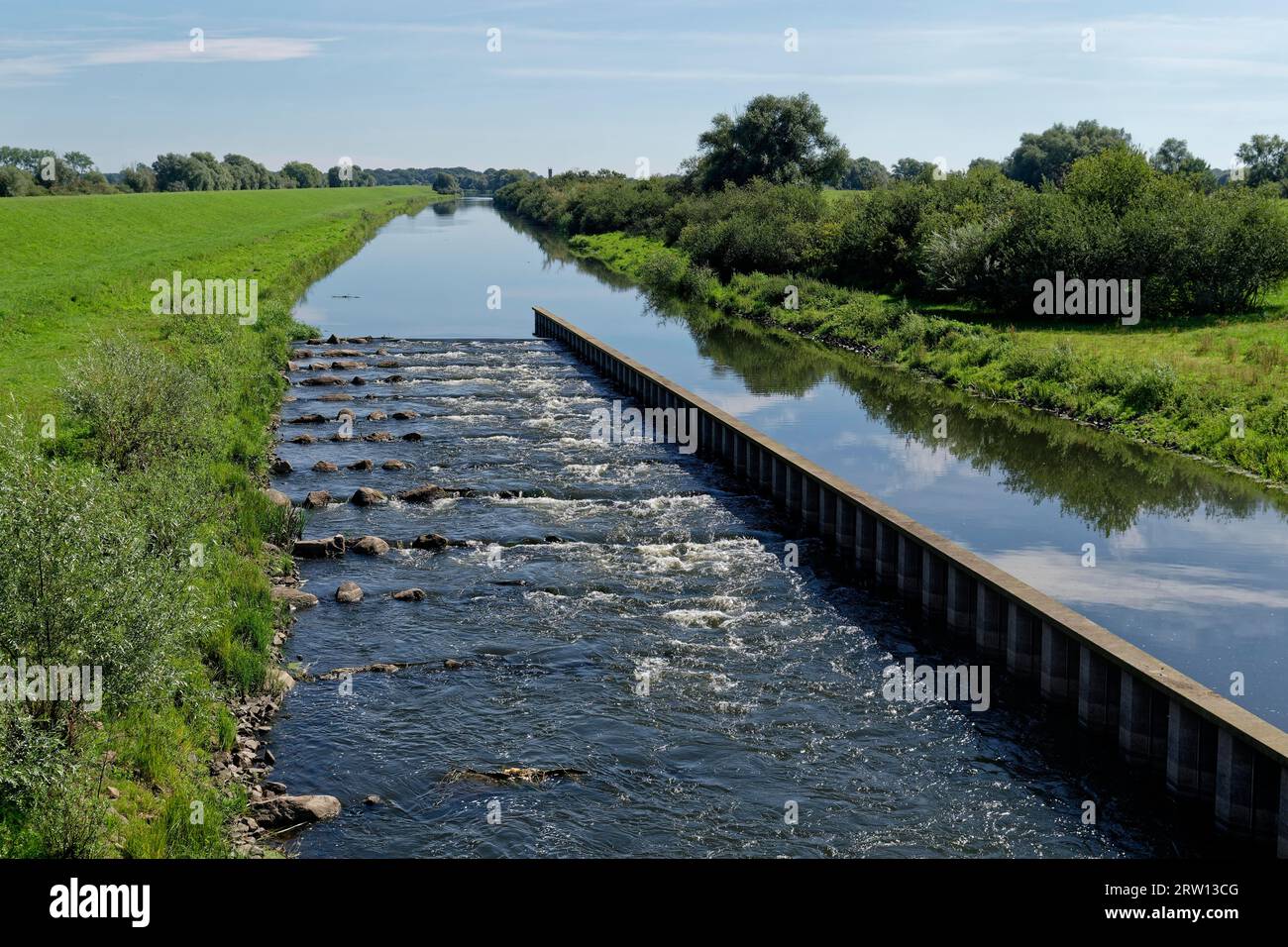 Fish ladder Sudeabschlusswehr, a fish ladder on the Sude, in the Elbe ...