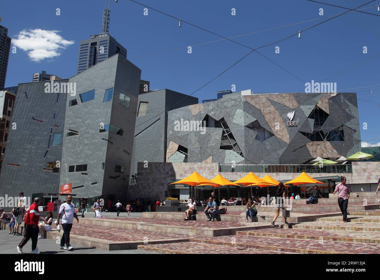 Federation Square in Melbourne, Victoria, Australia Stock Photo - Alamy