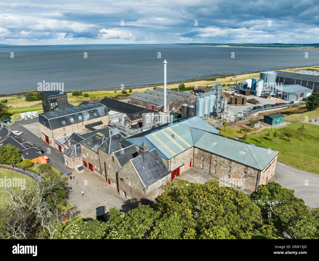 Aerial view of the Glenmorangie whisky distillery near Tain, Ross-shire ...