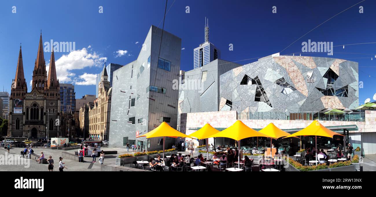 Federation Square in Melbourne, Victoria, Australia Stock Photo - Alamy