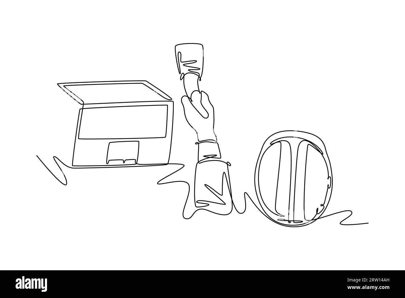 Continuous one line drawing successful businessman and architect deal ...