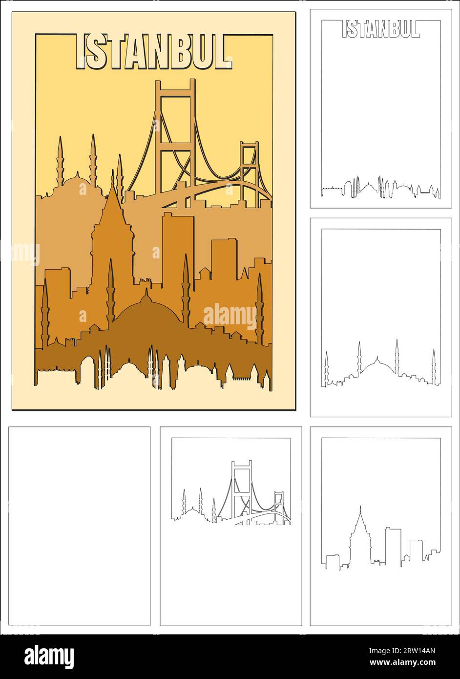 Istanbul Travel Poster Cnc. laser cutting Vector Stock Vector Image ...