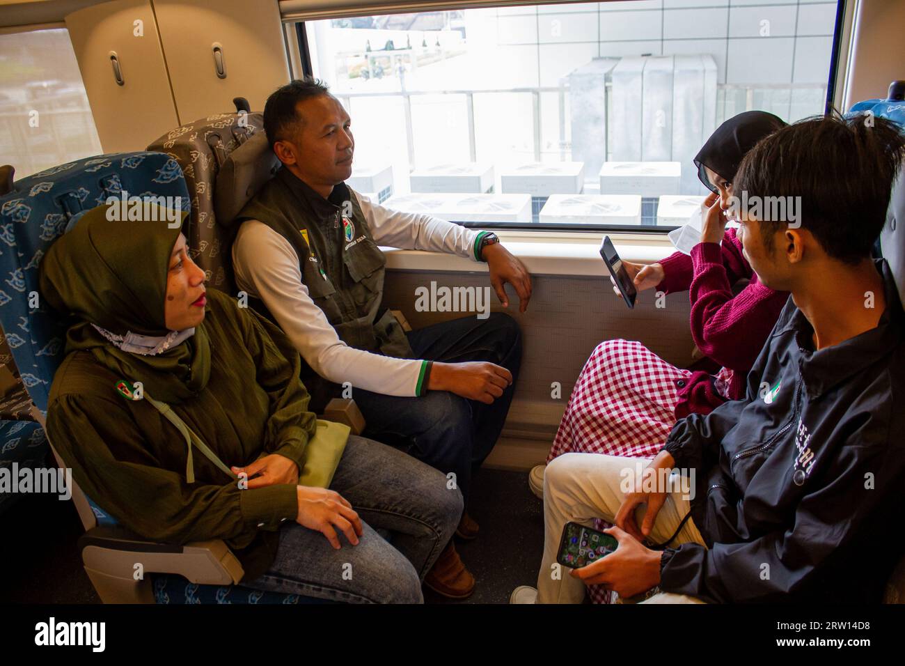Bandung, West Java, Indonesia. 16th Sep, 2023. Residents test ride a ...