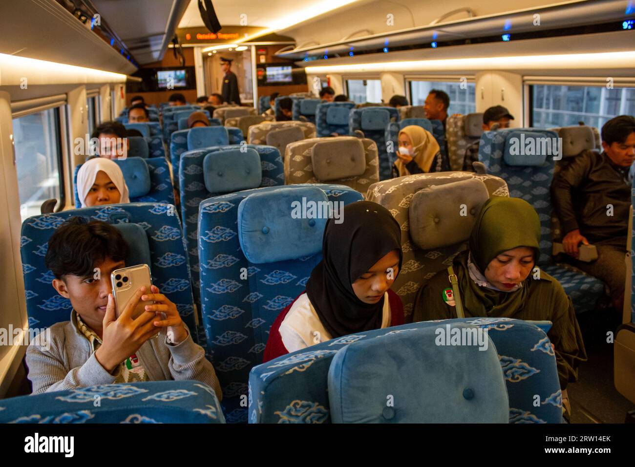 Bandung, West Java, Indonesia. 16th Sep, 2023. Residents test ride a ...