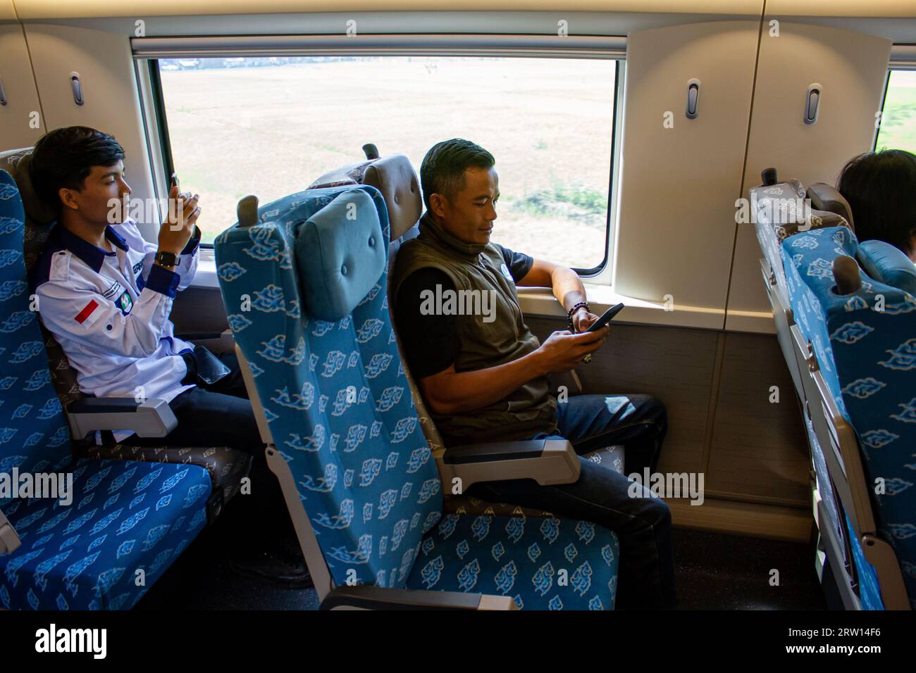Bandung, West Java, Indonesia. 16th Sep, 2023. Residents test ride a ...