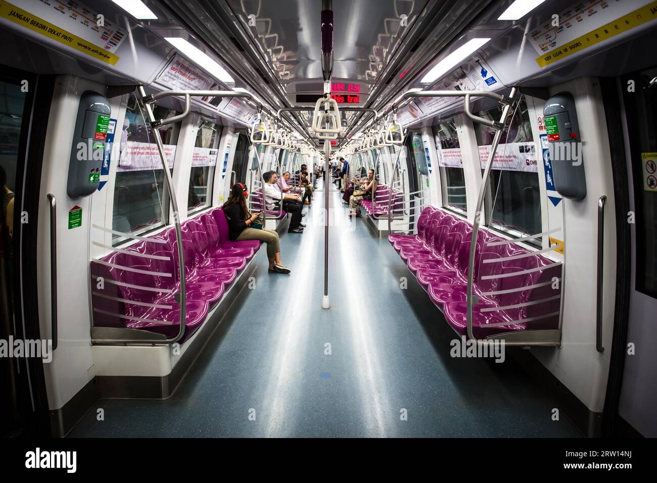 Bugis, Singapore, June 23rd 2015: A handle for passengers in a ...