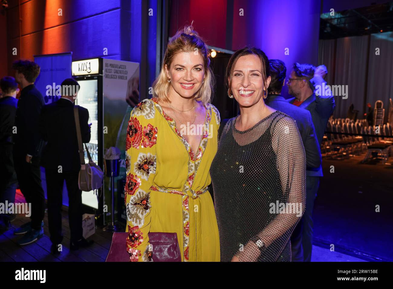 Berlin, Germany. 15th Sep, 2023. Nina Bott (l) and Ulrike Frank arrive ...