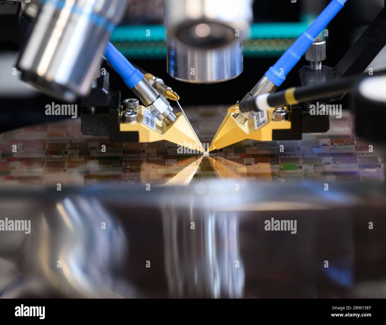 Dresden, Germany. 13th Sep, 2023. Measuring tips of a wafer prober ...